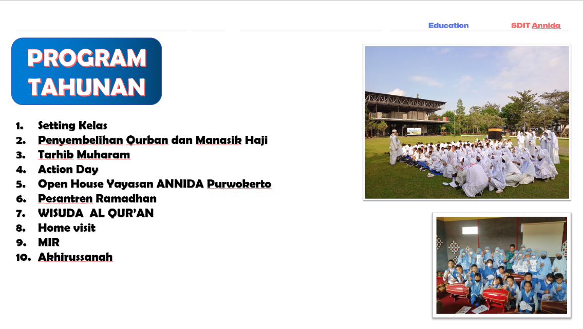 Program Sekolah - SD IT Annida Sokaraja